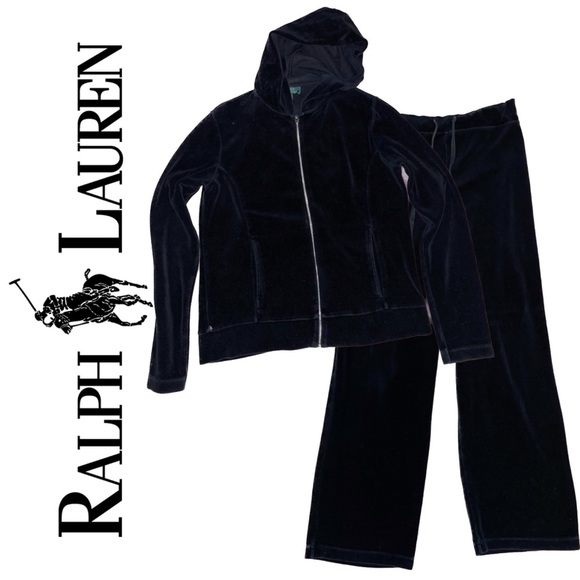 Ralph Lauren | Pants & Jumpsuits | Vtg Ralph Lauren Velour Tracksuit Sweatpants Jacket Set Y2k ...